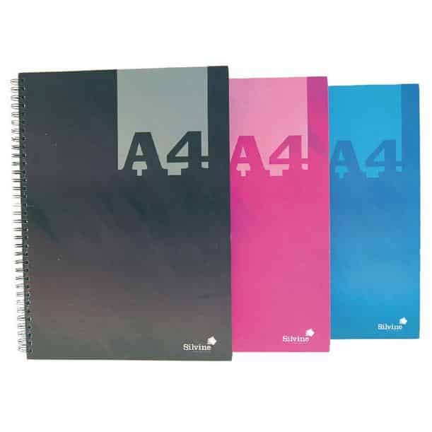 Silvine Luxpad A4 Wirebound Hard Cover Notebook 140 Pages Assorted
