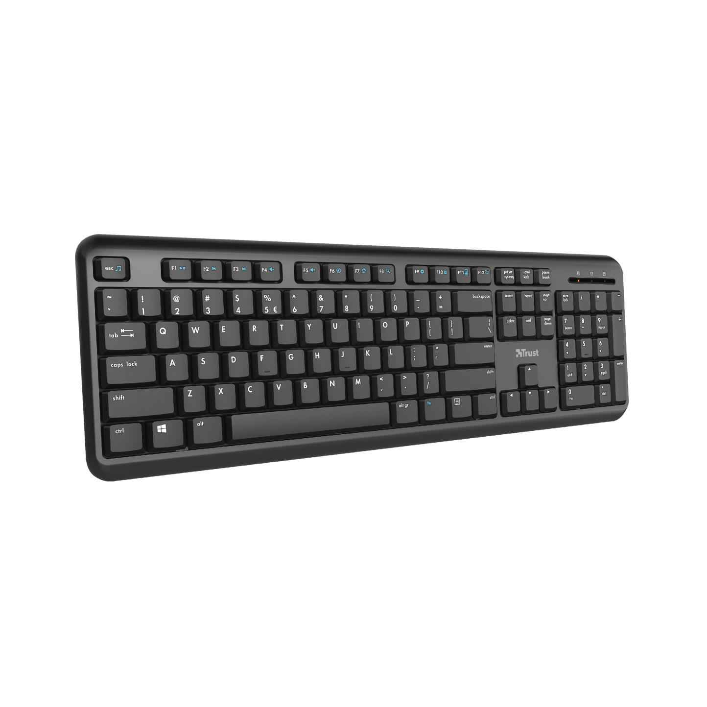 Trust TK-350 keyboard Universal RF Wireless QWERTY UK English Black