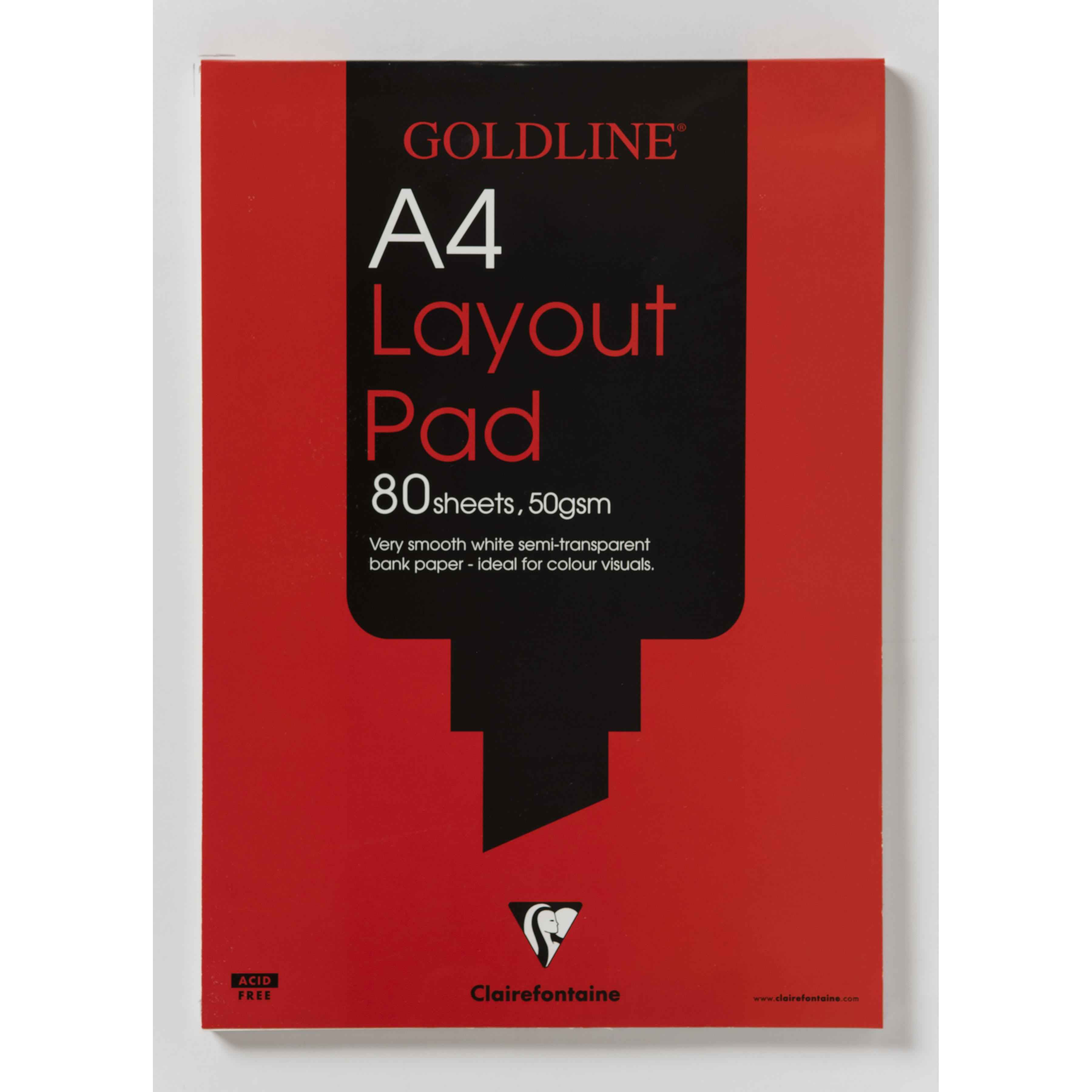 Clairefontaine Goldline A4 Layout Pad Bank Paper 50gsm 40 Pages White
