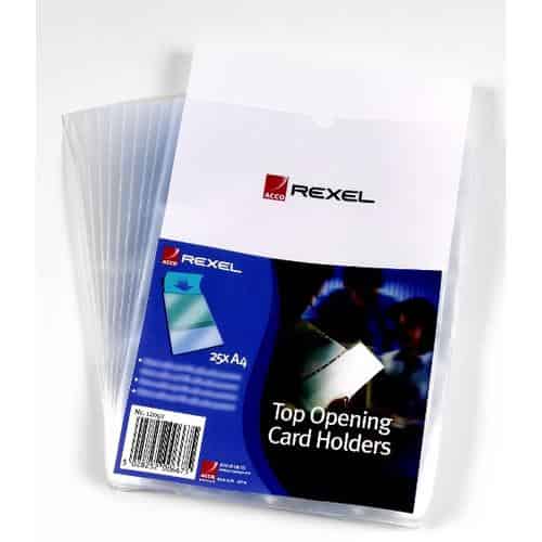Rexel Card Holders A4 Clear (25) | In Stock | Quzo UK