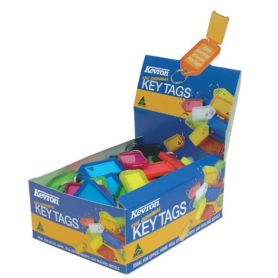 Kevron Key Tags Plastic Assorted Colours (Pack 100) ID5AC100Z