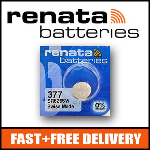 1 x Renata 377 Watch Battery 1.55v SR626SW Official Renata Watch Batteries