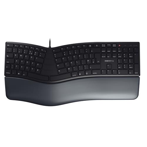 CHERRY KC 4500 ERGO Corded Ergonomic Keyboard, Black, USB (QWERTY