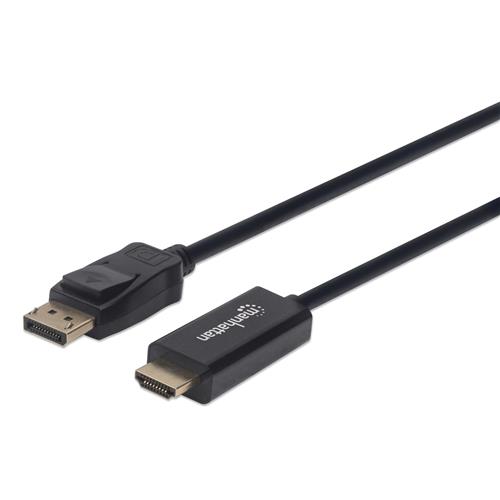 Manhattan DisplayPort 1.2 to HDMI Cable, 4K@60Hz, 1m, Male to Male, DP