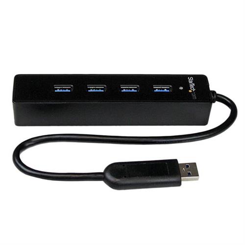 StarTech.com 4 Port Portable SuperSpeed USB 3.0 Hub with Builtin