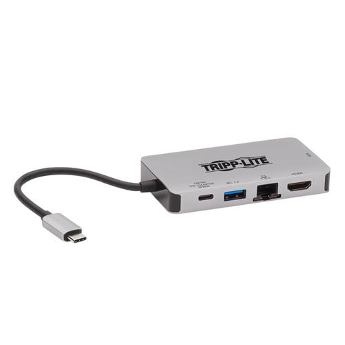 Tripp Lite U442DOCK6GY USBC Dock, Dual Display 4K HDMI, VGA, USB 3.x