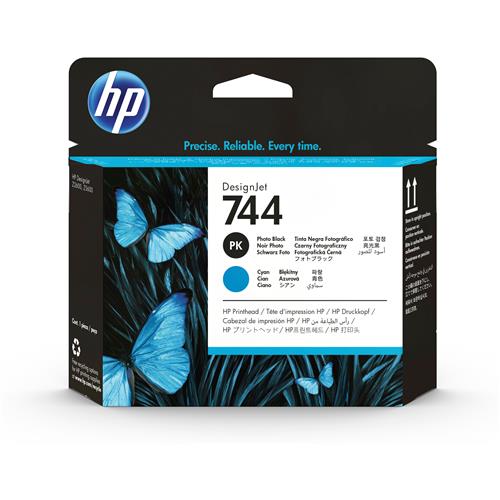 HP 744 Photo Black/Cyan DesignJet Printhead | In Stock
