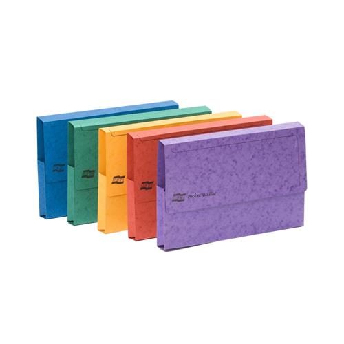 Europa Document Wallet Manilla A3 Half Flap 225Gsm Assorted (Pack 25)