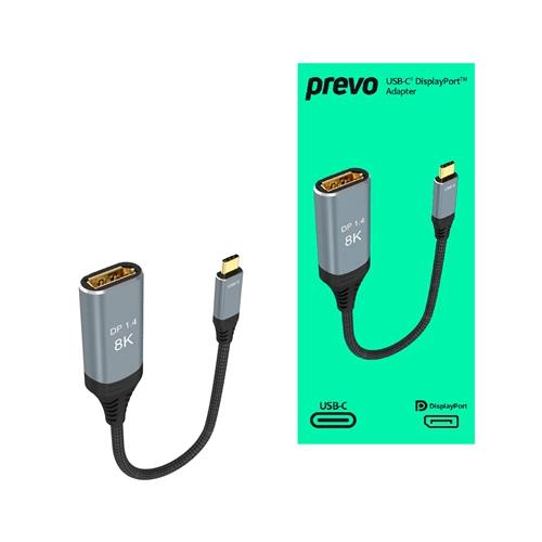 PREVO USBCDPADA video cable adapter 0.2 m USB TypeC DisplayPort Black,