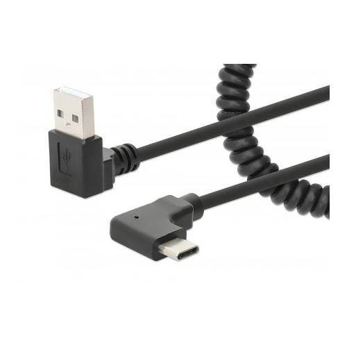 Manhattan USBC to USBA Cable, 1m, Male to Male, Black, 480 Mbps (USB