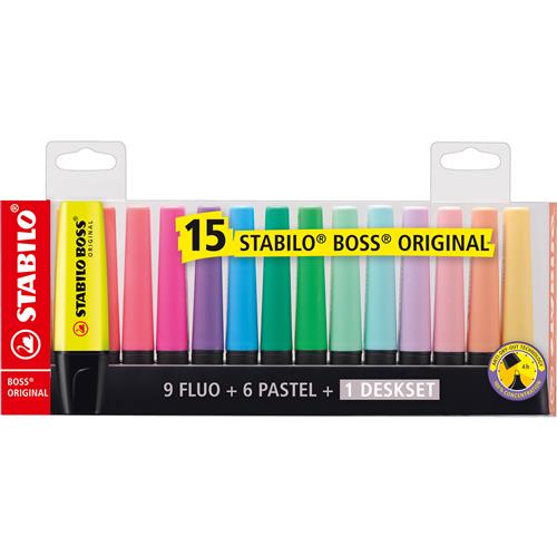 STABILO BOSS ORIGINAL marker 15 pc(s) Chisel tip Multicolour