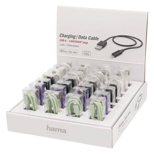 Hama 00187244 lightning cable 0.75 m Black, Green, Purple, White