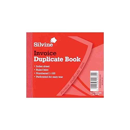 Silvine 102x127mm Duplicate Invoice Book Carbon Ruled 1100 Taped Cloth