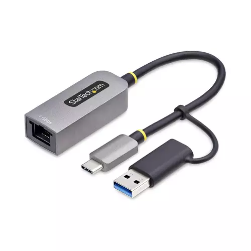 StarTech.com USBC to Ethernet Adapter with USBA Dongle,