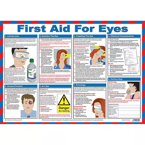 First Aid For Eyes Laminated Guidance Poster A2 - A602